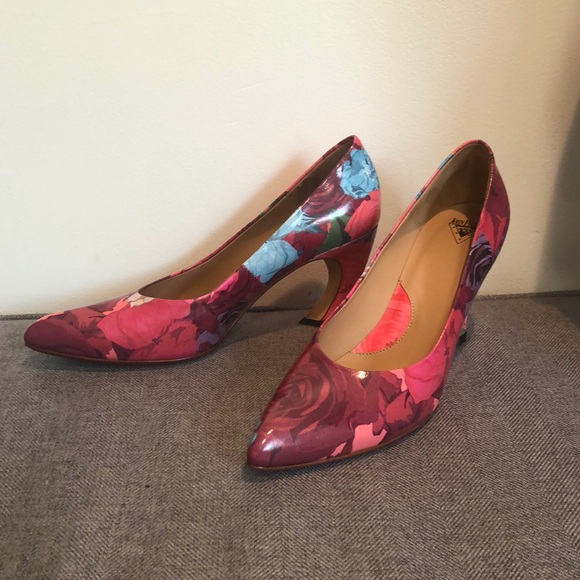 John Fluevog | Shoes | John Fluevog Classic Floral Leather Pump Angular ...